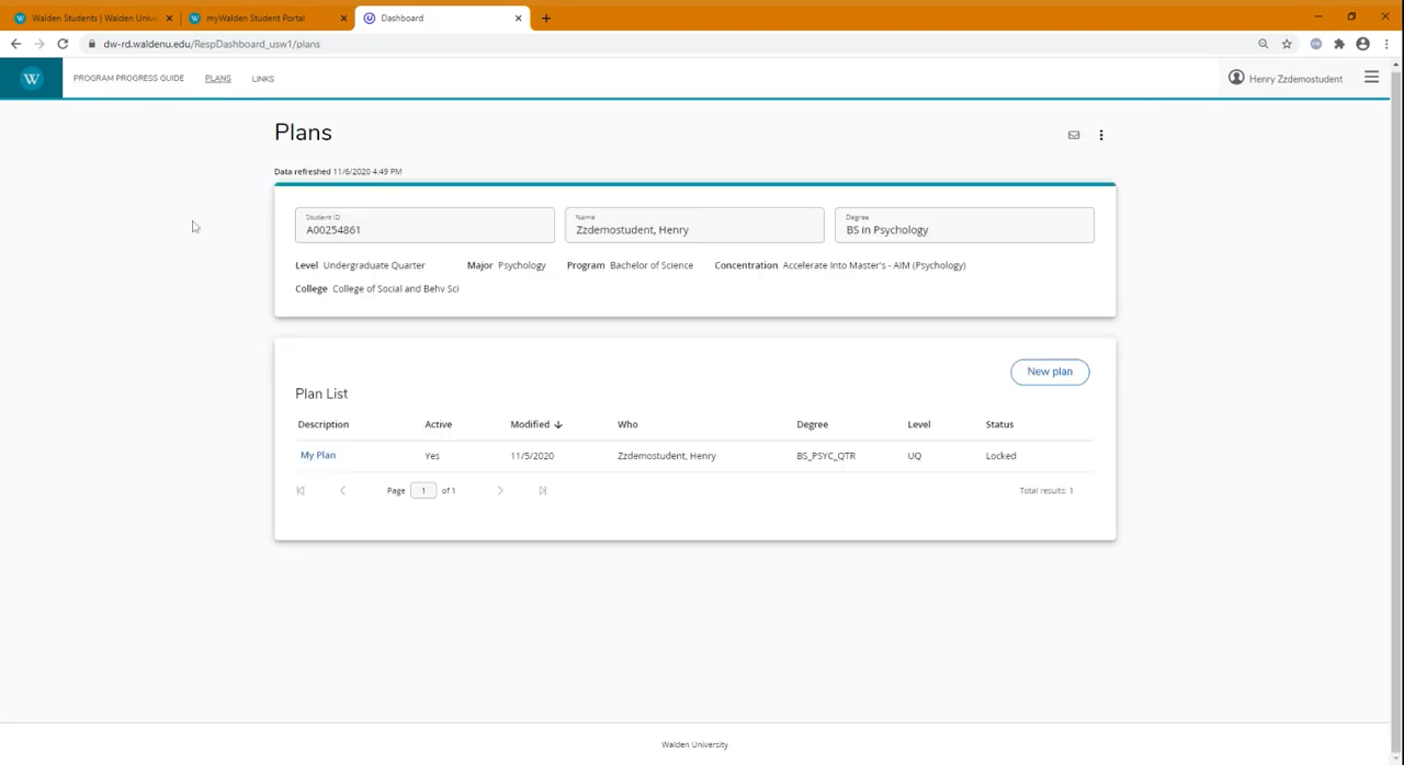 Walden | Degree Works | Student Education Planner